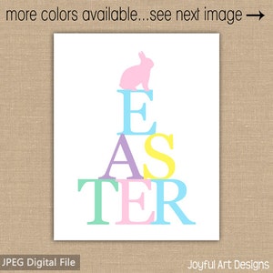 Easter Bunny PRINTABLE. Easter Wall Art. Easter Decor. Easter Print ...