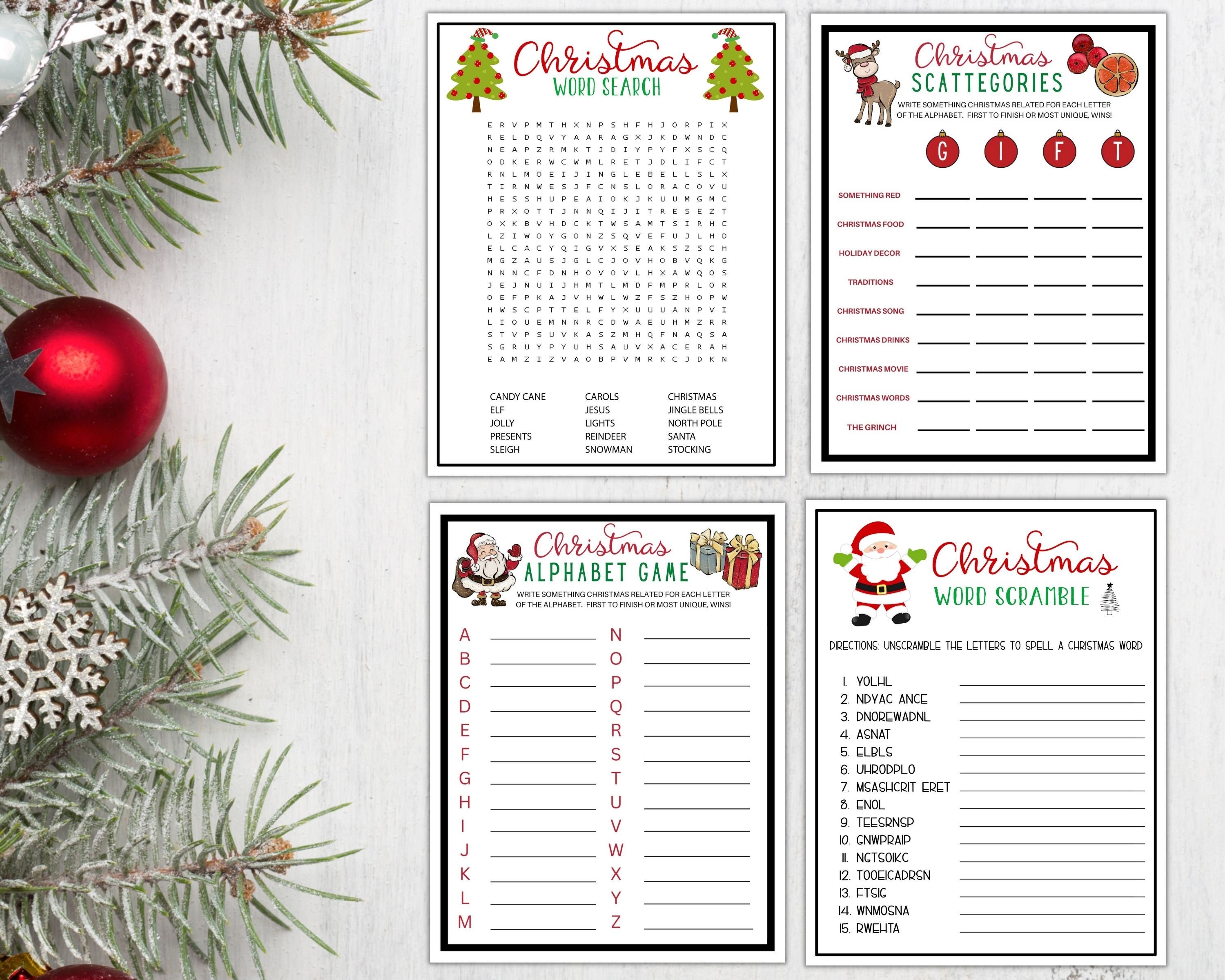 Christmas Game Bundle / Printable Christmas Games for Kids / Games for ...