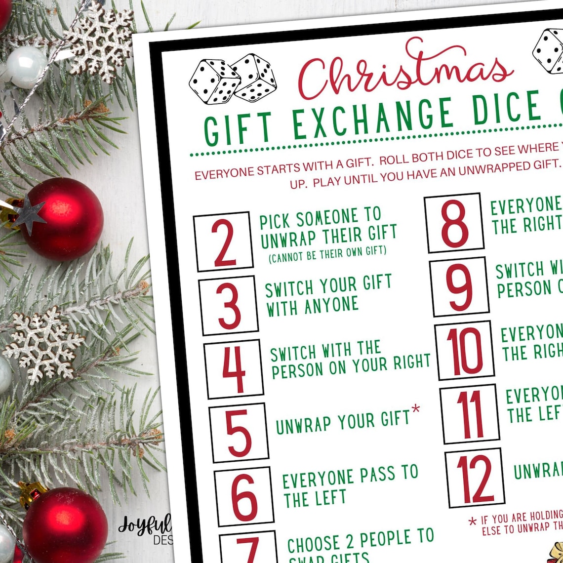 Christmas Gift Exchange Dice Game / Roll the Dice Holiday Gift - Etsy