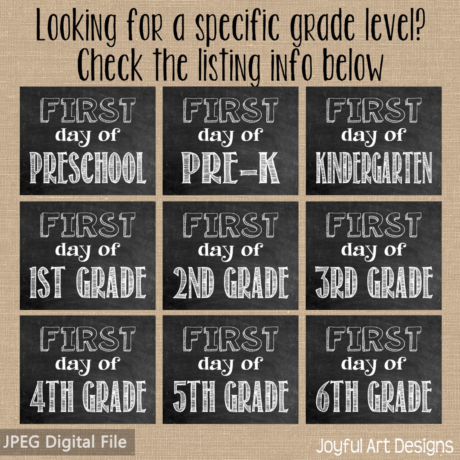 First Day of 5th Grade Chalkboard PRINTABLE Sign. Last Day of - Etsy