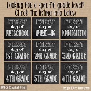 First Day of 5th Grade Chalkboard PRINTABLE Sign. Last Day of 5th Grade ...