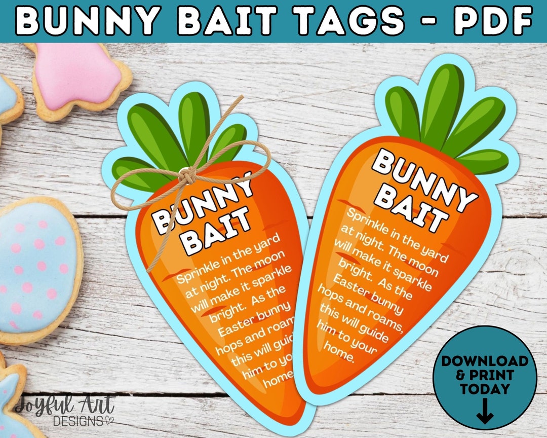 Bunny Bait Tag PDF / Bunny Food Printable PDF File / Easter Bunny Food ...