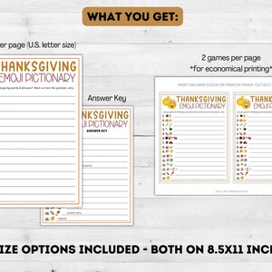 Thanksgiving Emoji Pictionary Game / Thanksgiving Printable Games ...