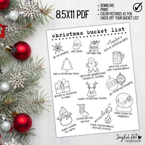Christmas Bucket List Printable, Winter Bucket List Template, Christmas ...