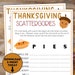 Thanksgiving Scattergories / Thanksgiving Word Game / Fall Holiday Game ...