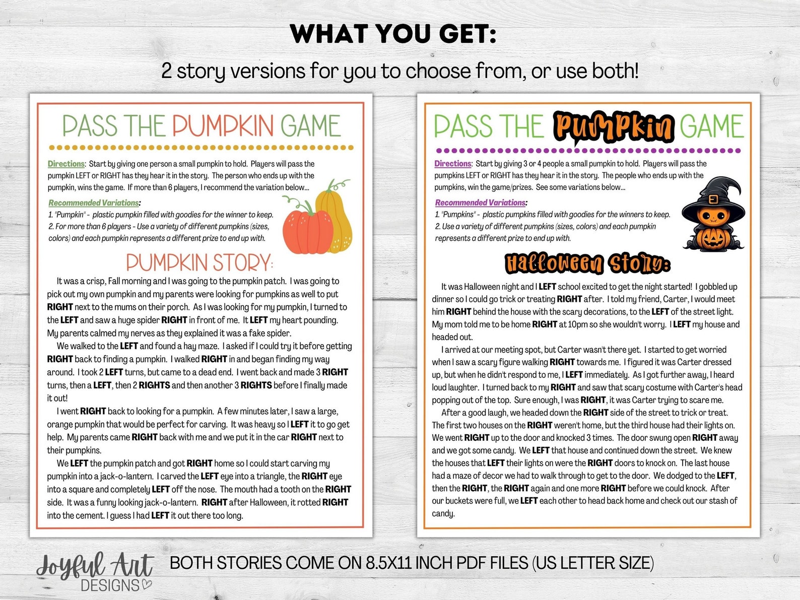 Pass the Pumpkin Game / Halloween Printable / Left Right Game ...