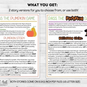 Pass the Pumpkin Game / Halloween Printable / Left Right Game ...