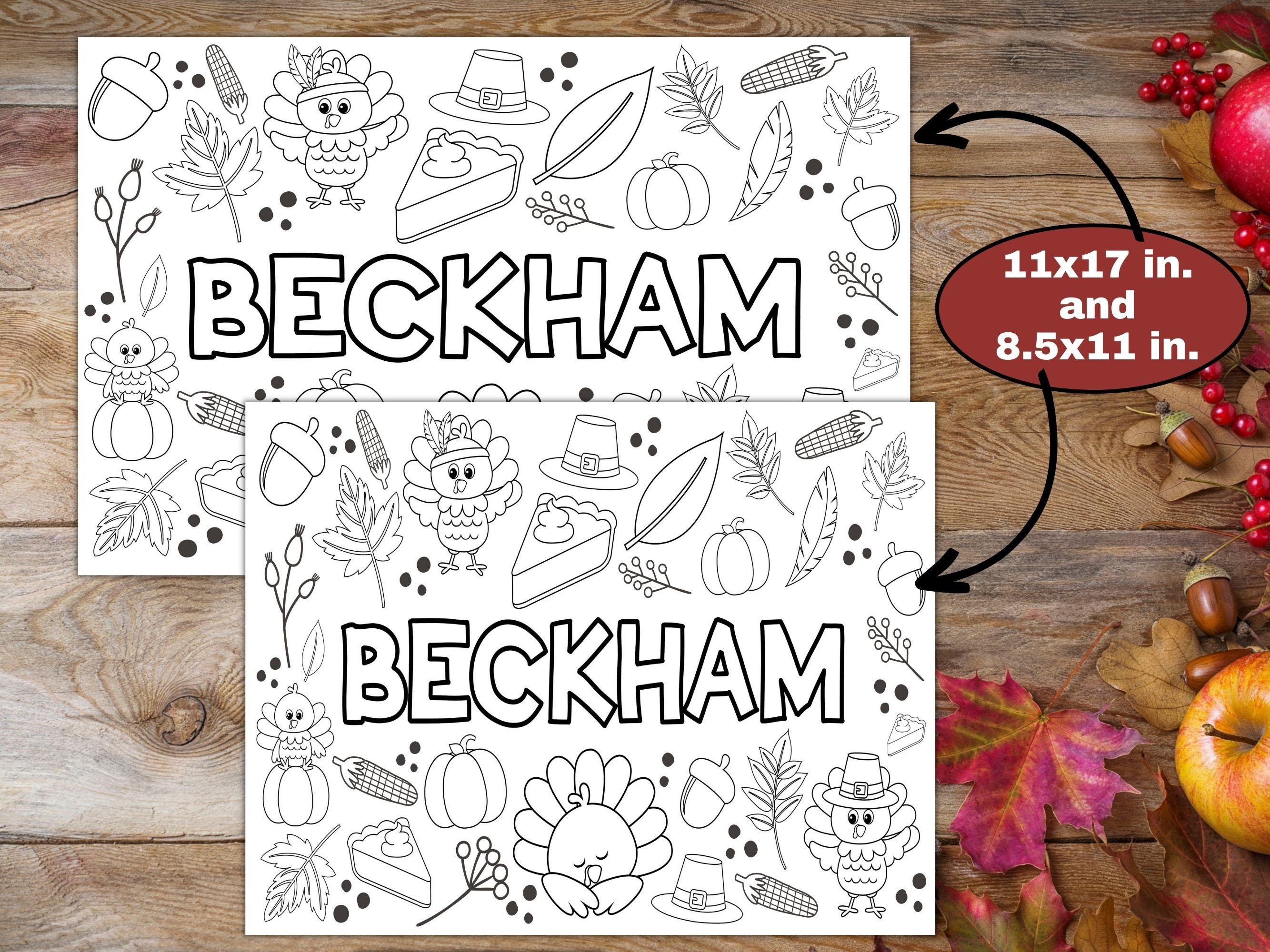 EDITABLE Thanksgiving Placemats for Kids, Personalized Thanksgiving ...