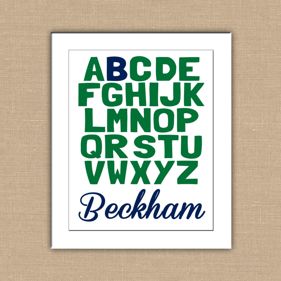 Alphabet With Child's Name PRINTABLE Wall Art. Nursery or Playroom ...