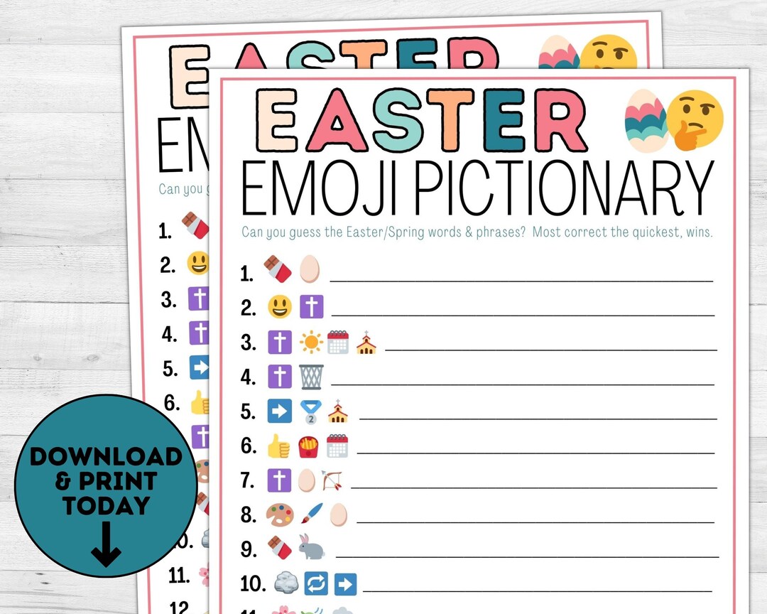 Easter Emoji Game / Easter Party Games / Printable Easter Games / Emoji ...