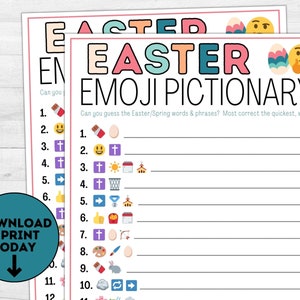 Easter Emoji Game / Easter Party Games / Printable Easter Games / Emoji ...