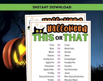 Halloween Would You Rather Game, Halloween This or That Game Printable ...
