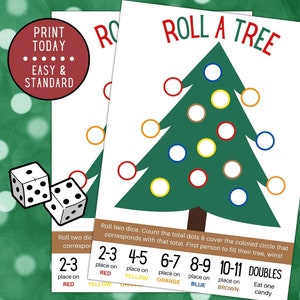 Christmas Games for Kids, Roll A Tree Dice Game, Christmas Games for ...