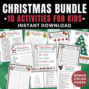 Christmas Game Bundle / Printable Christmas Games for Kids / Games for ...