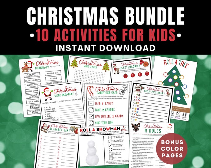 Christmas Game Bundle | Printable Christmas Games for Kids and Adults ...