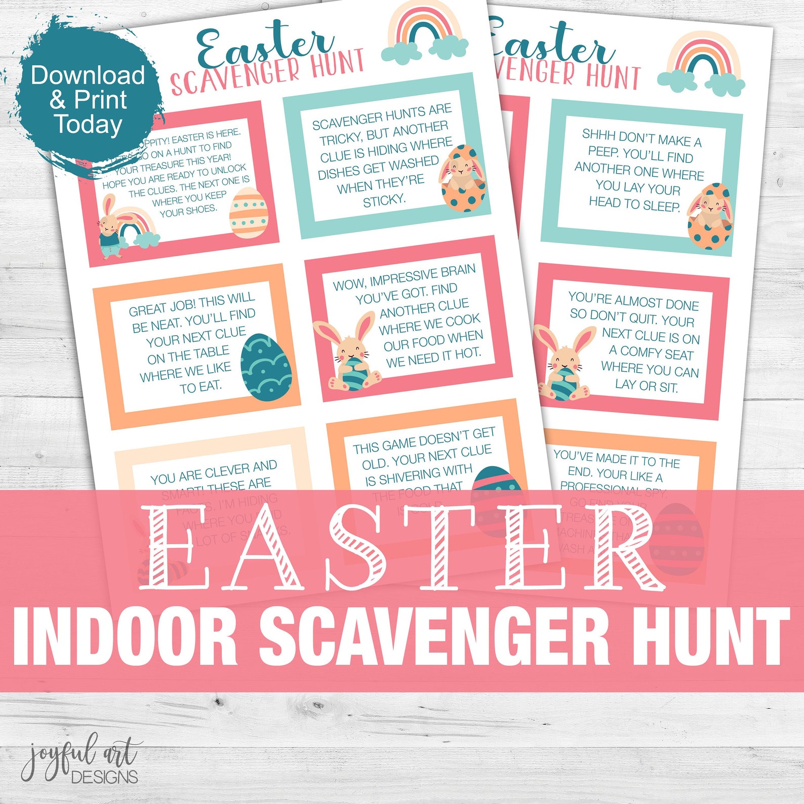 Easter Scavenger Hunt / Easter Party Games / Indoor Scavenger | Etsy