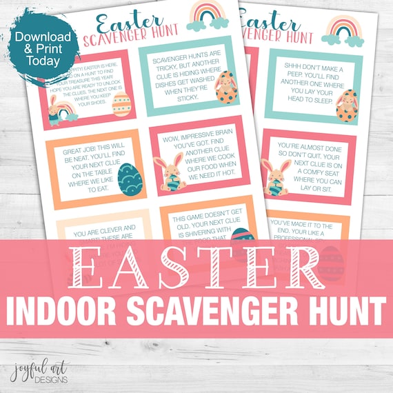 Easter Scavenger Hunt / Easter Party Games / Indoor Scavenger | Etsy