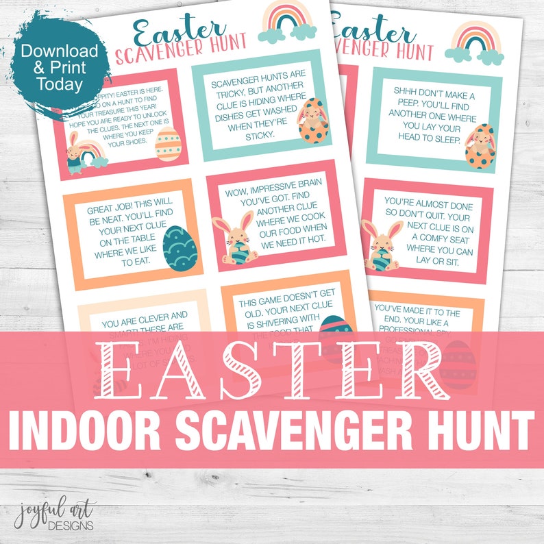 Easter Scavenger Hunt / Easter Party Games / Indoor Scavenger | Etsy