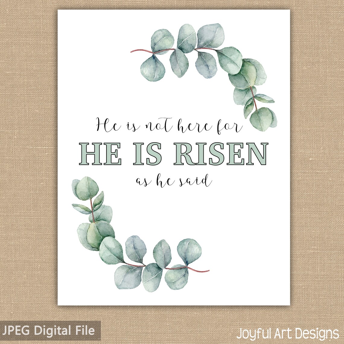He is Risen Printable. Easter Printable. Easter Decor. He is Not Here ...