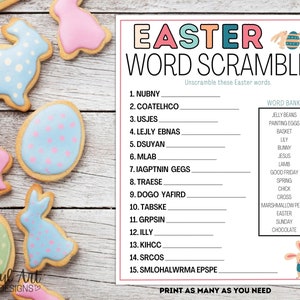 Easter Word Scramble / Printable Easter Games / Easter Activities for ...
