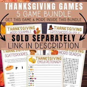 Thanksgiving Word Scramble Game / Fun Thanksgiving Games / Word ...