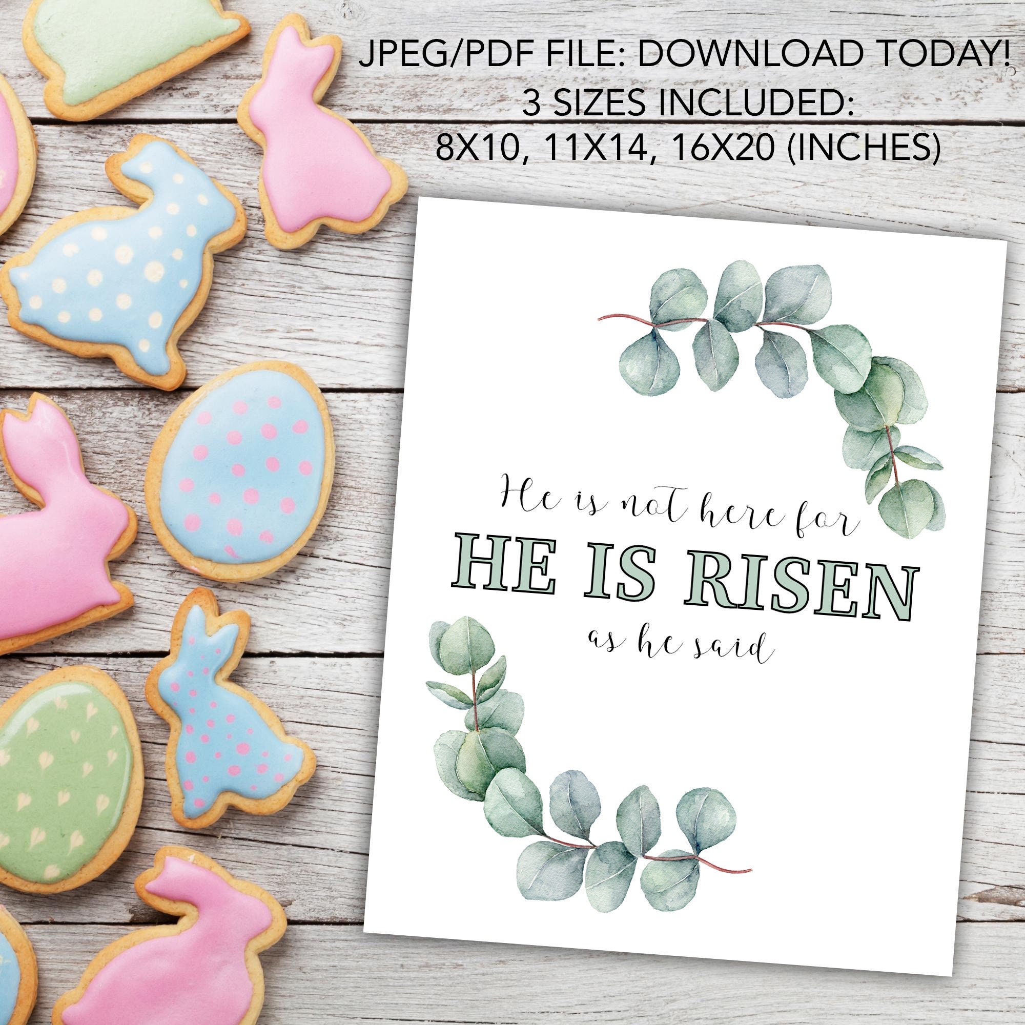 He is Risen Printable. Easter Printable. Easter Decor. He is | Etsy