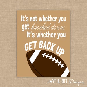Motivating Football Quote PRINTABLE Signs. Sports Decor. Football Sign ...
