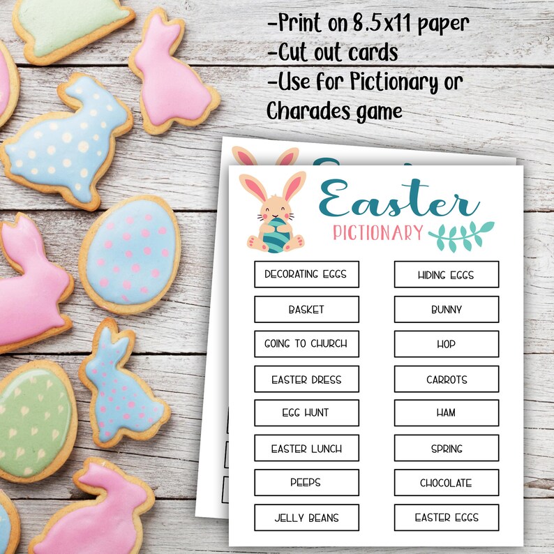 Easter Pictionary Game / Easter Party Games / Easter Charades - Etsy
