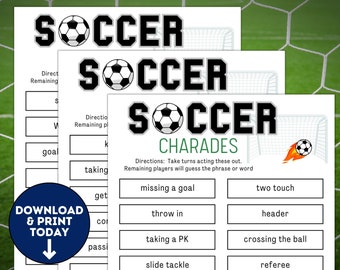 Soccer Trivia Quiz / Printable Soccer Team Party Games / Soccer Games ...