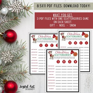 Christmas Scattergories Game, Christmas Party Games, 3 Games Bundle ...