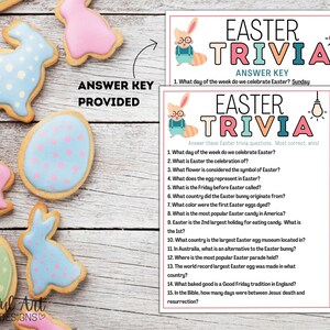 Easter Trivia / Printable Easter Games / Easter Activities for Kids and ...