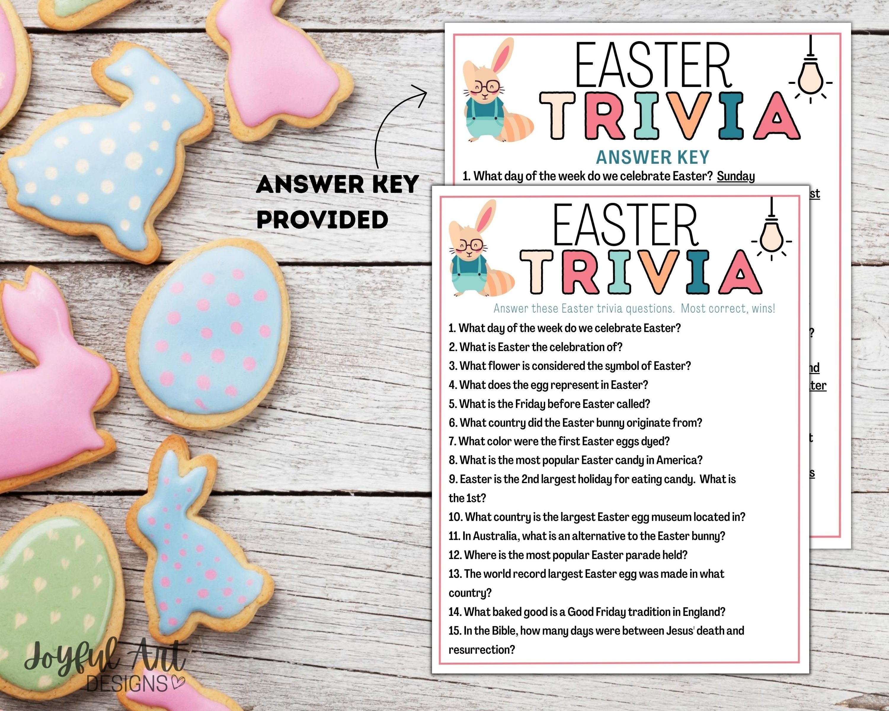 Easter Trivia / Printable Easter Games / Easter Activities for Kids and ...