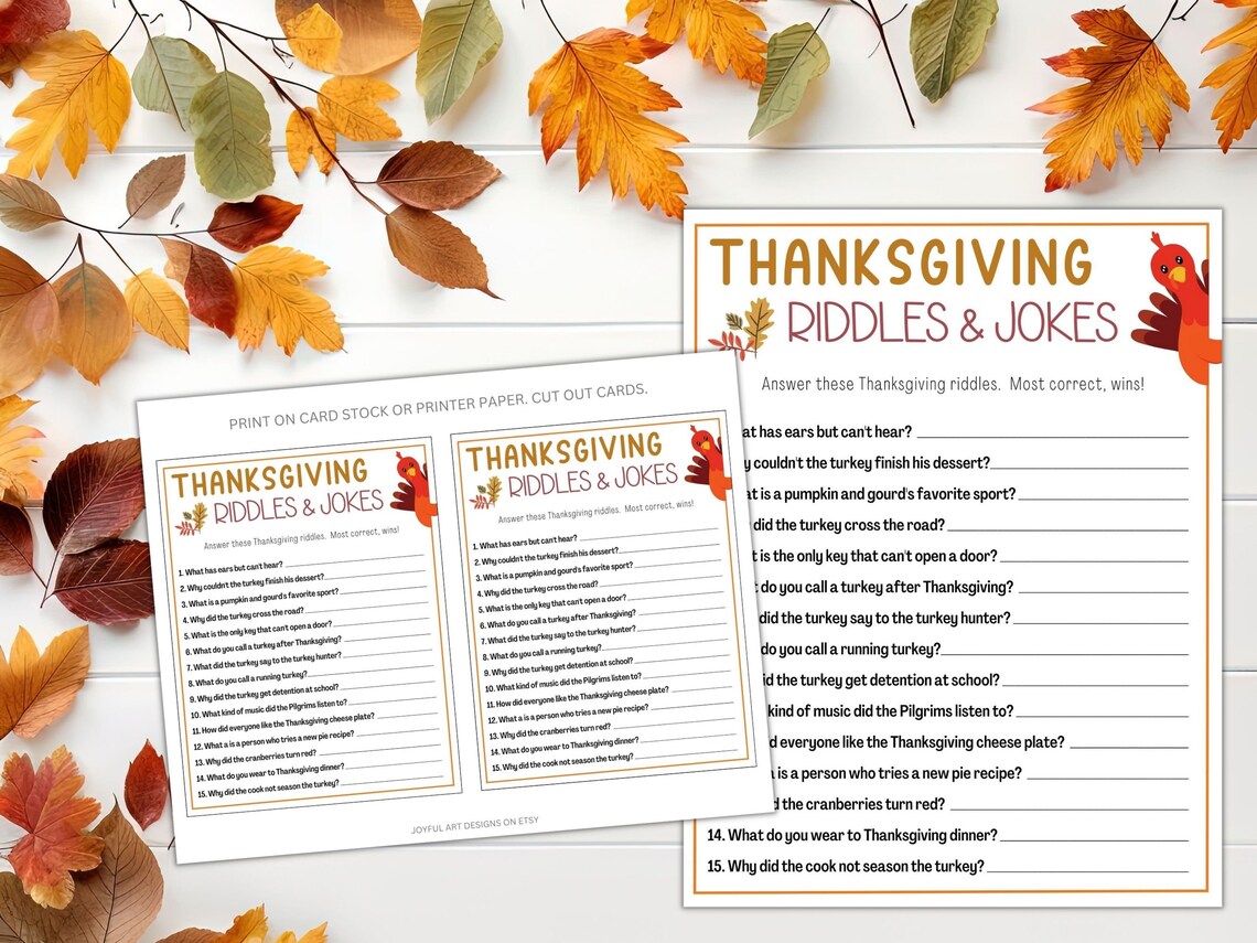 Thanksgiving Riddles / Thanksgiving Riddle Me This Trivia Game ...