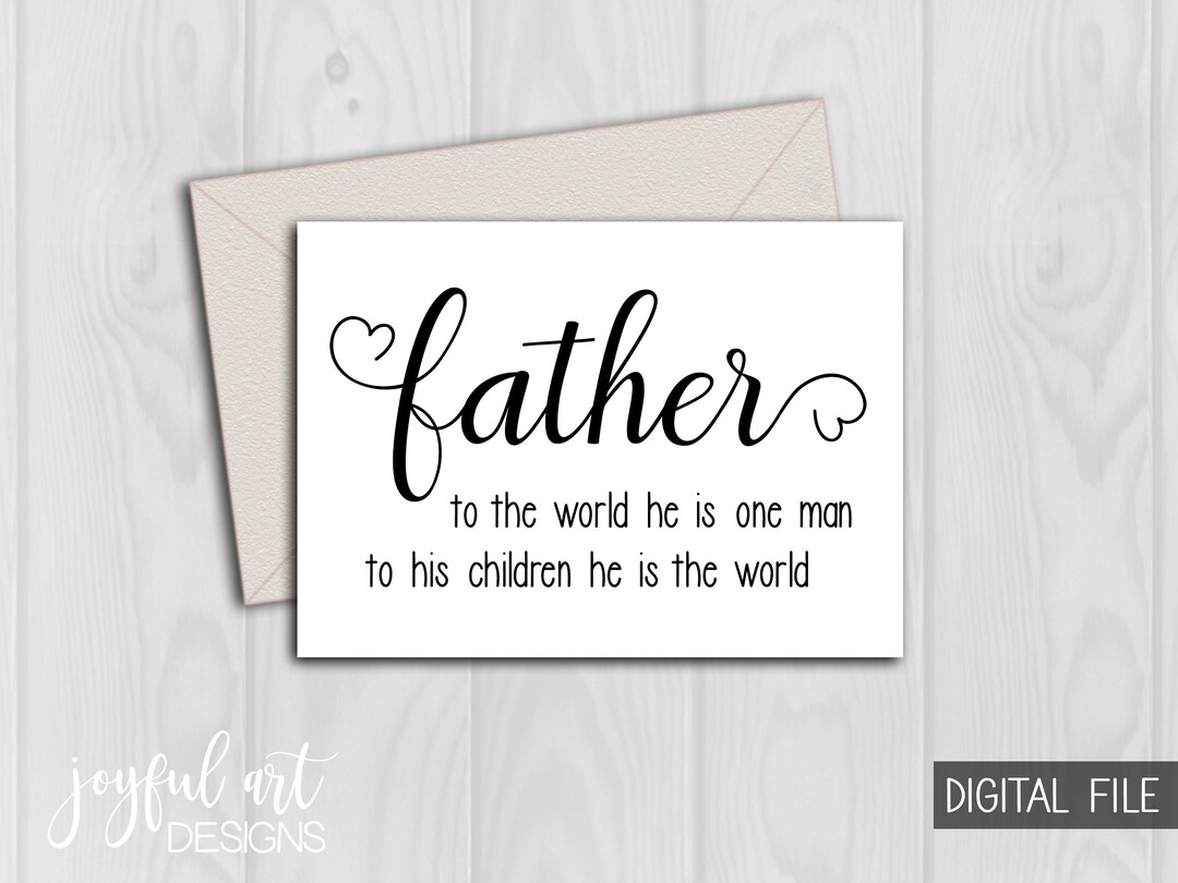 Father's Day Gift. Father Quote PRINTABLE. Father's Day Card. Gift ...