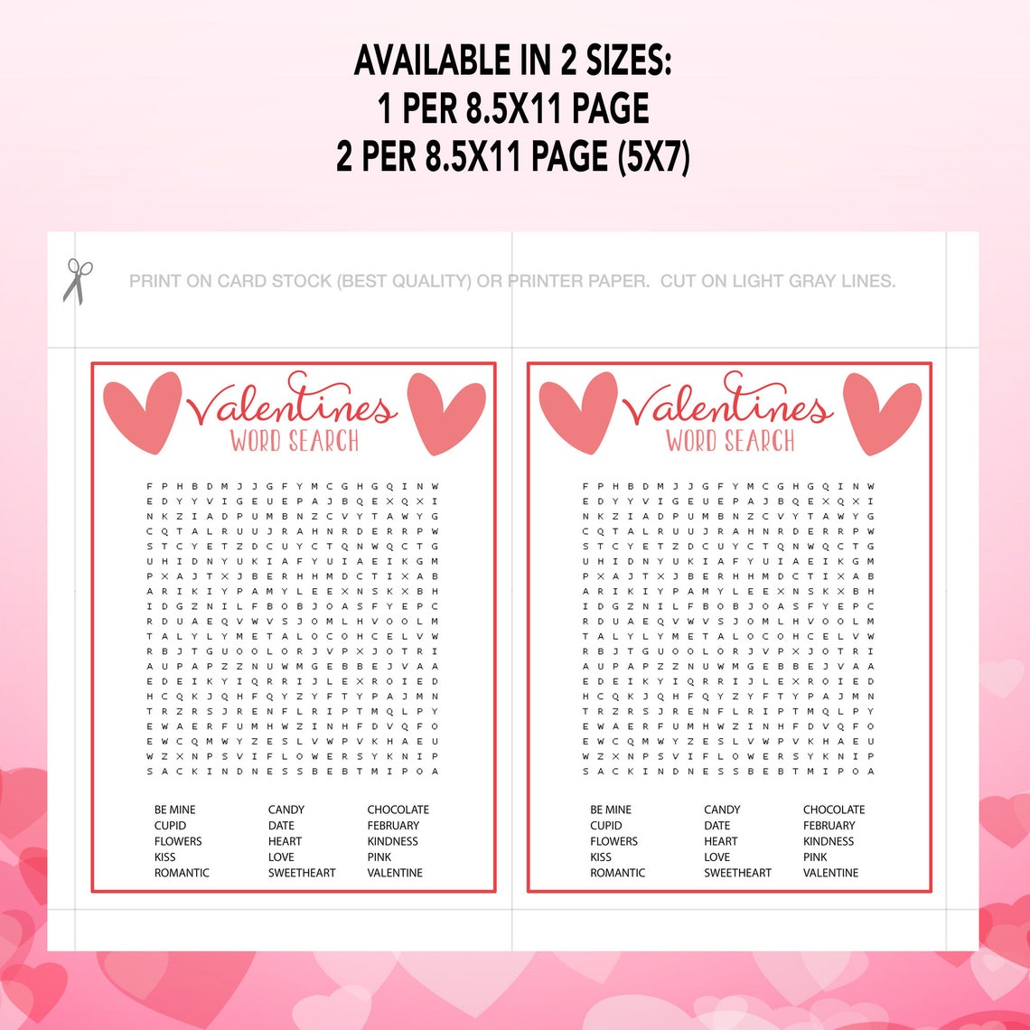 Valentine's Day Word Search / Valentine Party Games / Galentines Games ...