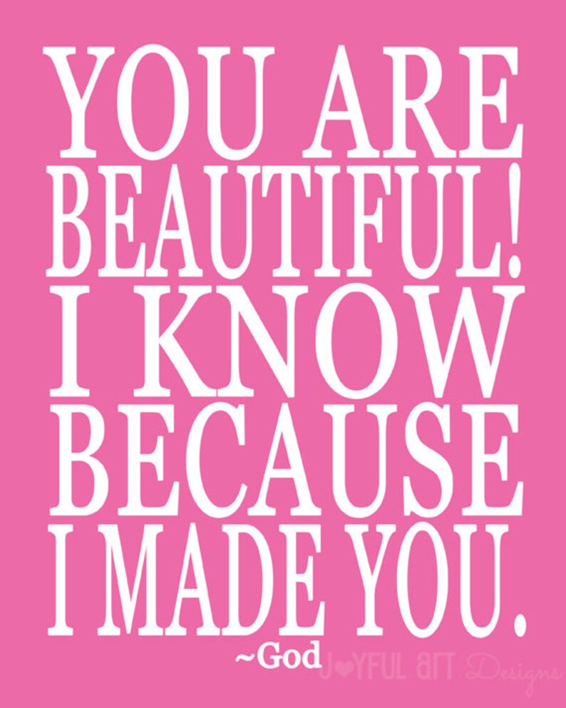 You Are Beautiful God Made You PRINTABLE. Christian Wall Art. Nursery ...