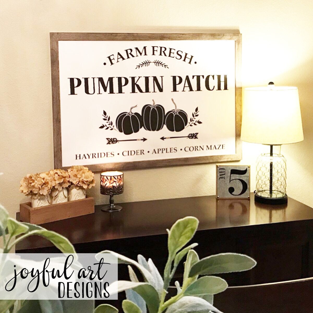 Wall Décor Prints Farm Fresh Pumpkins Sign 8x10 Fall Sign Farmhouse ...
