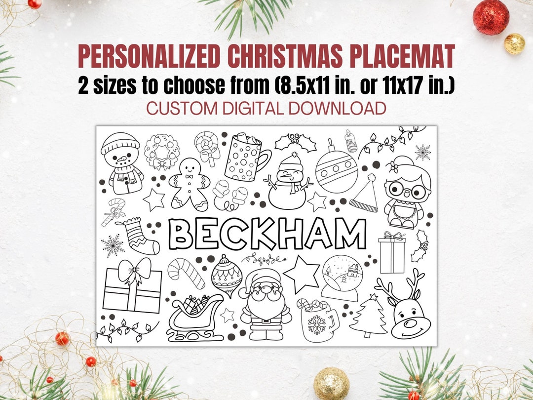 Christmas Placemat Printable, Christmas Activities for Kids, Christmas ...
