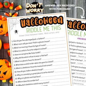 Halloween Riddles and Jokes / Halloween Party Games / Printable ...