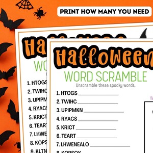 Halloween Word Scramble Game / Halloween Party Games / Printable ...