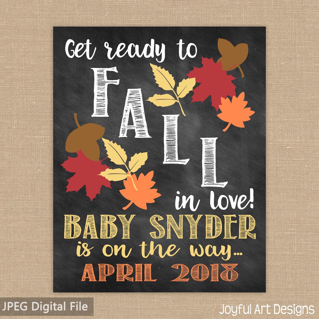 Fall Pregnancy Announcement. Fall in Love. Fall Baby Announcement ...
