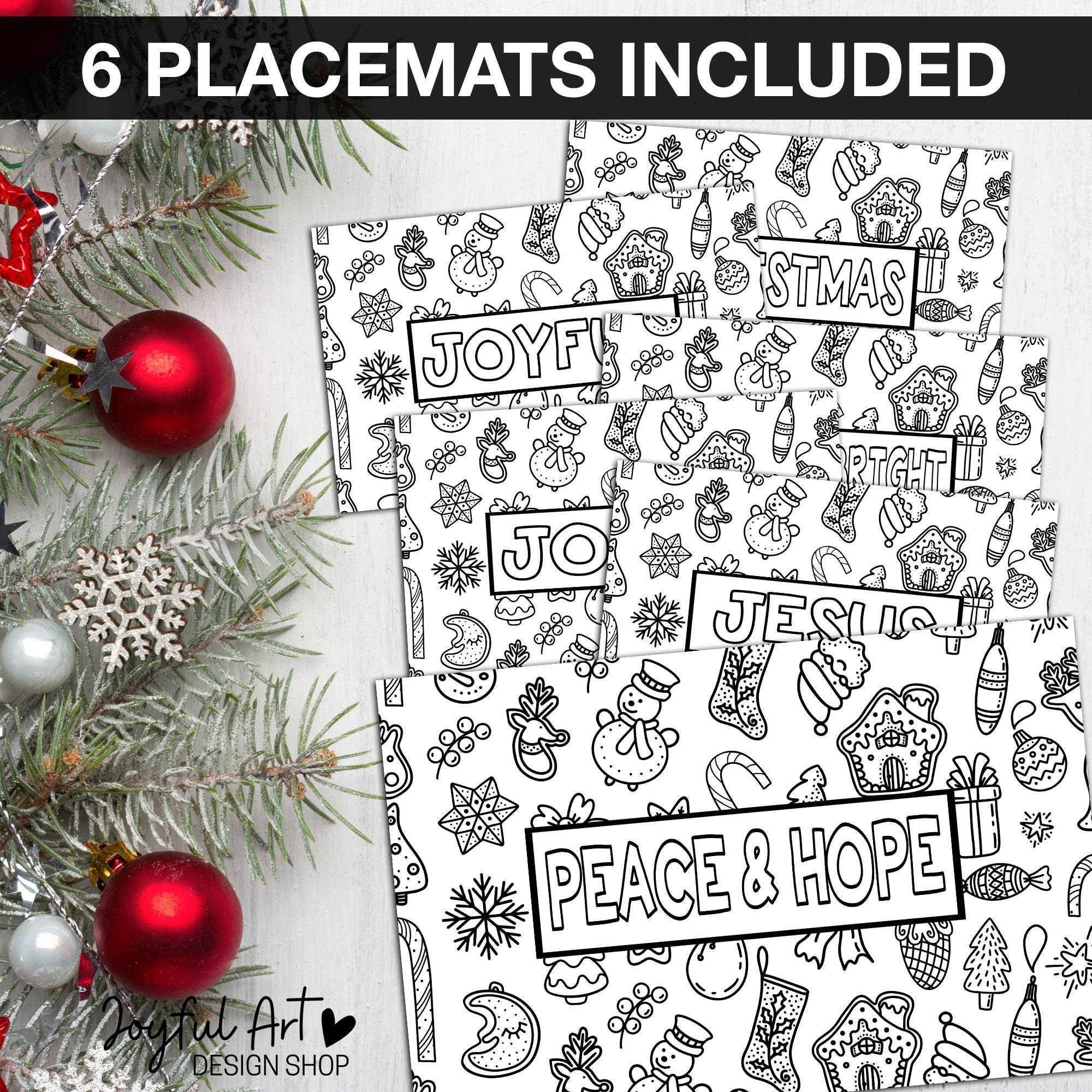 Christmas Placemat Printable Christmas Activities for Kids - Etsy
