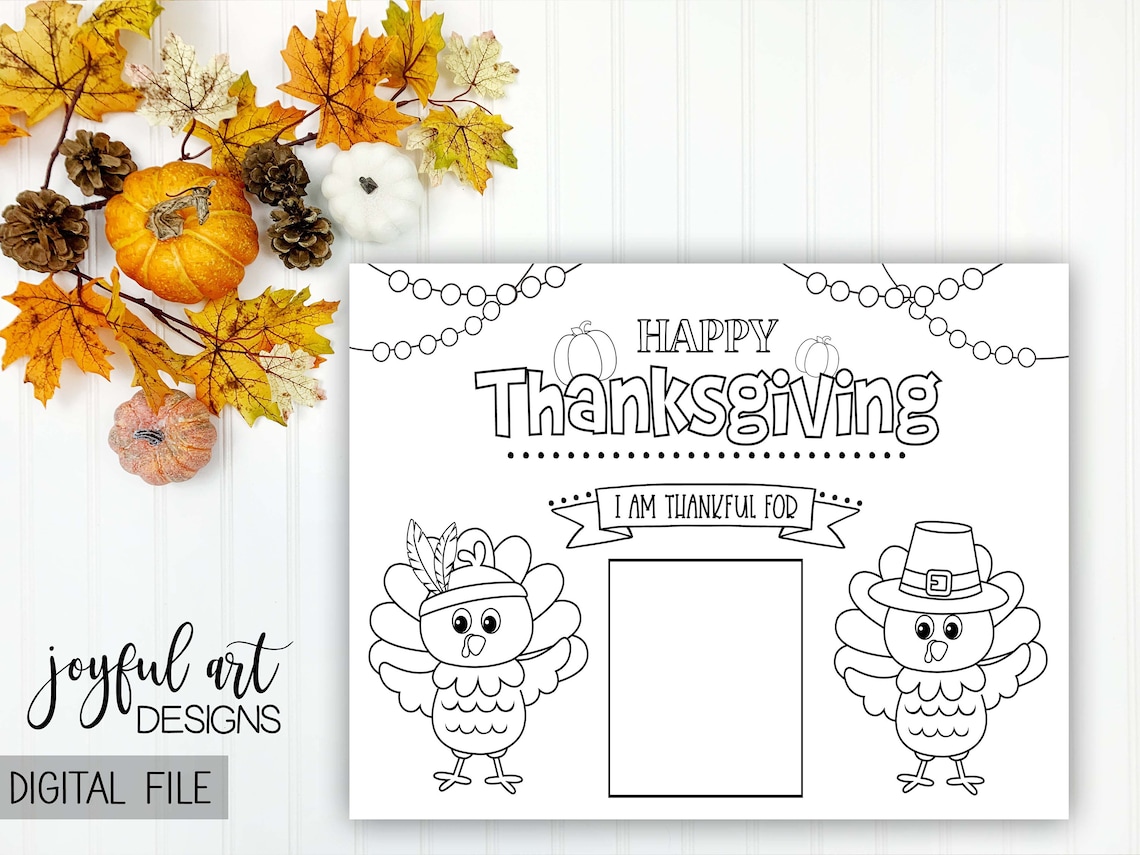 Printable Thanksgiving Placemat 8.5x11 and 11x17 Kid's - Etsy