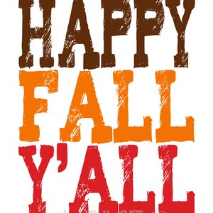 Happy Fall Y'all PRINTABLE. Customized Fall Decor. Chevron - Etsy