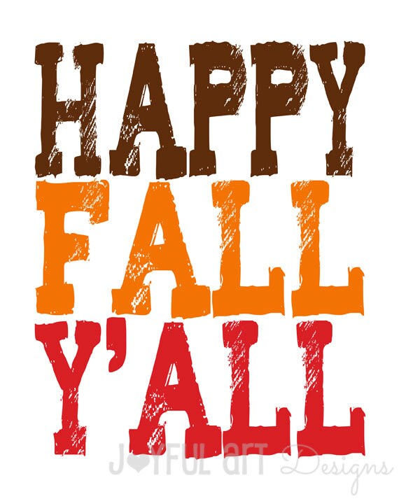 Happy Fall Y'all PRINTABLE. Customized Fall Decor. Chevron | Etsy