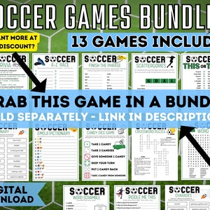 Soccer Pictionary / Soccer Party Pictionary / Printable Soccer Team ...