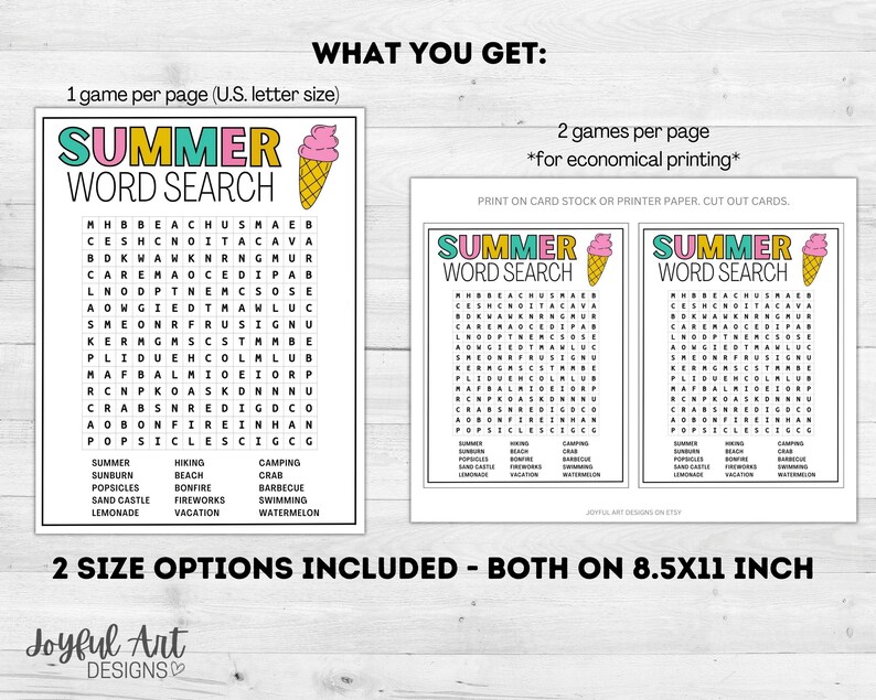 Word Search Summer Game / Summer Party Game / Printable Summertime Game ...