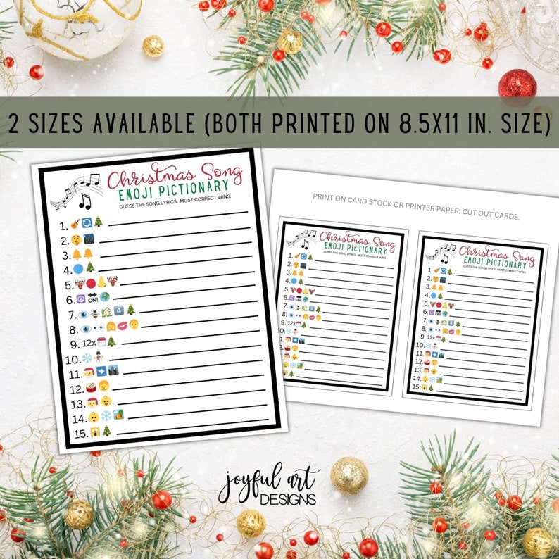 Christmas Emoji Pictionary Game Christmas Party Games Fun - Etsy