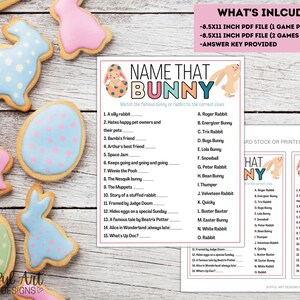 Name That Bunny Game / Easter Party Games / Printable Easter Games ...