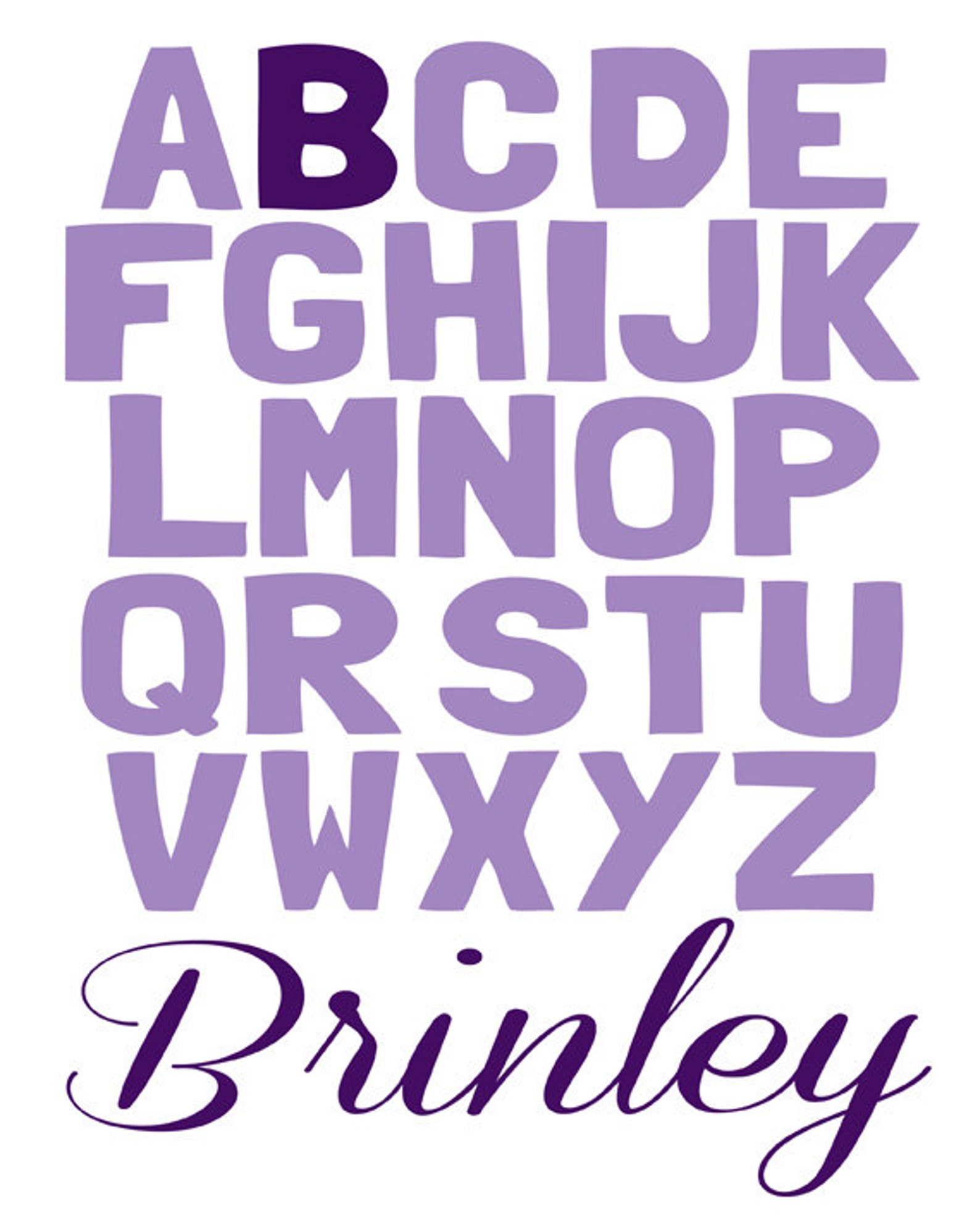 Alphabet With Child's Name PRINTABLE Wall Art. Nursery or | Etsy